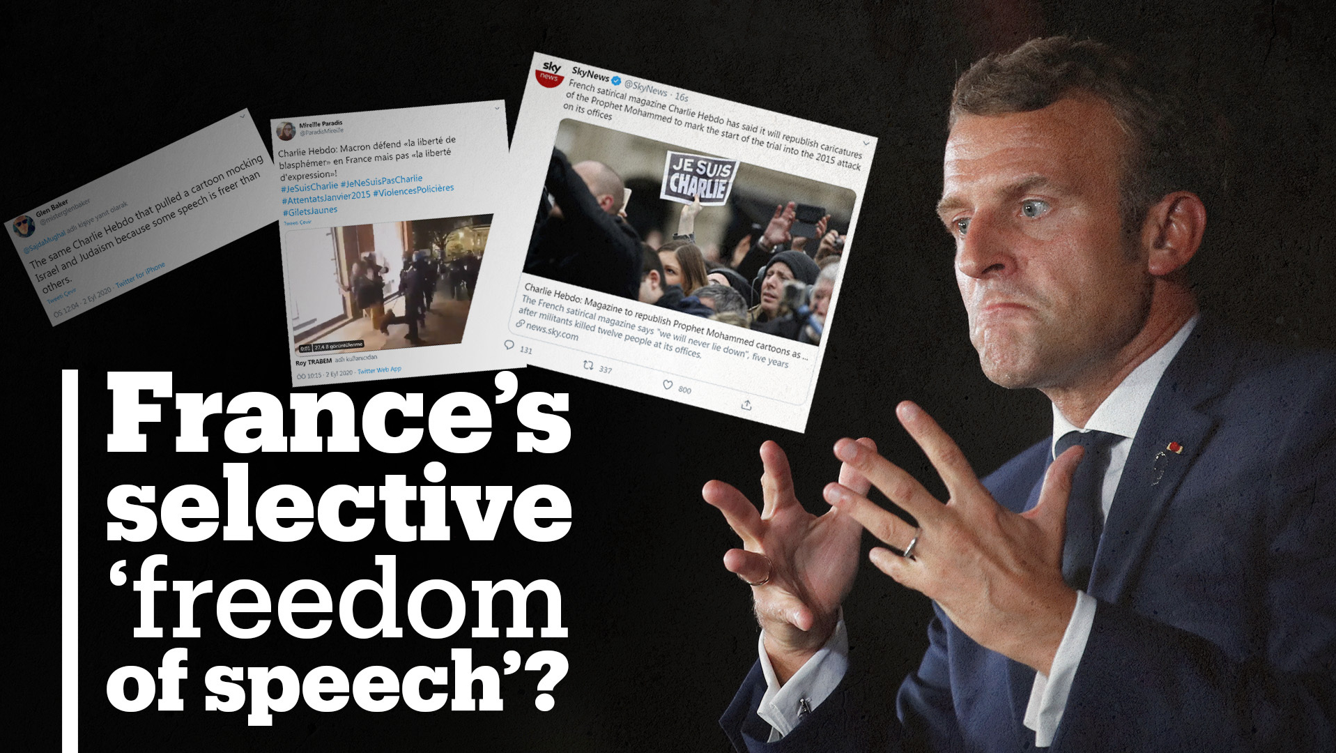 People online call out Macron for ‘selective freedom of speech’ - TRT World
